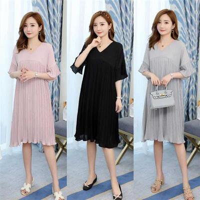 Pleated Chiffon Pregnancy Dresses For Pregnant Women Materni