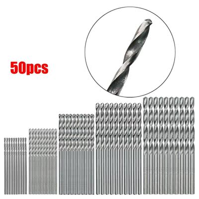 50Pcs Titanium Coated Drill Bits HSS High Speed Steel Drill