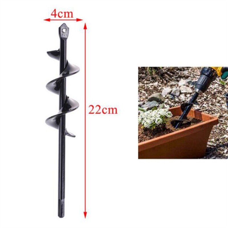 4*22CM Planter Garden Auger Spiral Drill Ground Bit Flower P