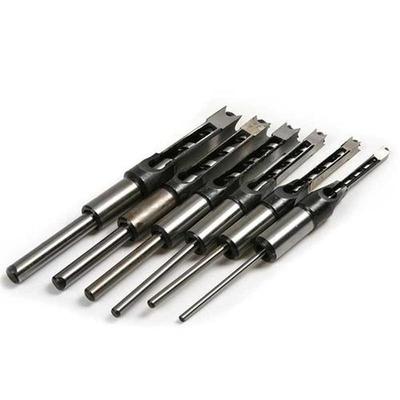 6pcs HSS Twist Drill Bit Square Hole Mortiser Mortising Chis