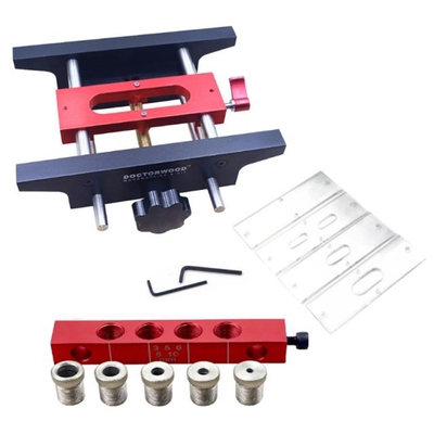 2-in-1 Mortise Tenon Jig Pocket Hole Drilling Punch Locator