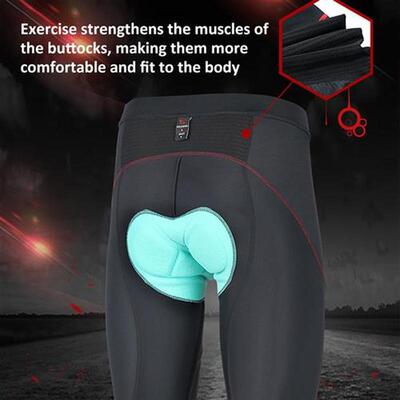 Mens cycling pants 3D thickened long bike compressi