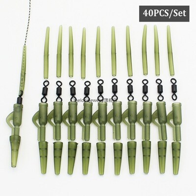 40PCS/Set p Fishing Safety Lead  Rig ail Rubber Cone Ant