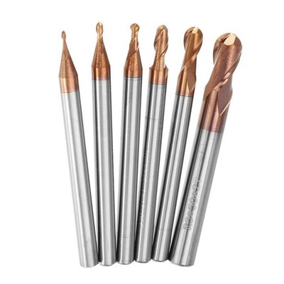 R0.5-3mm 2 Flutes Ball Nose HRC58 AlTiN Coating Tungsten Car
