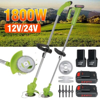 12V/24V 800W Electric Lawn Mower 18000mAh Li-ion Cordless Gr
