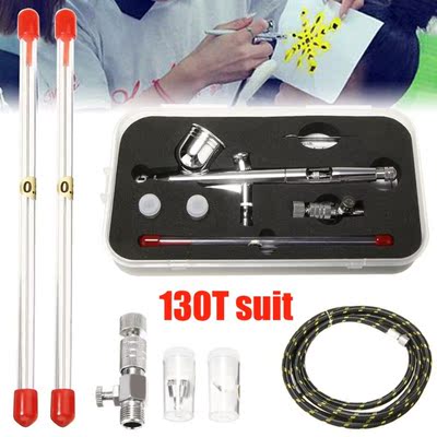 Aluminum 130T Dual Action Airbrush 0.2/0.5mm Gravity Feed Ai