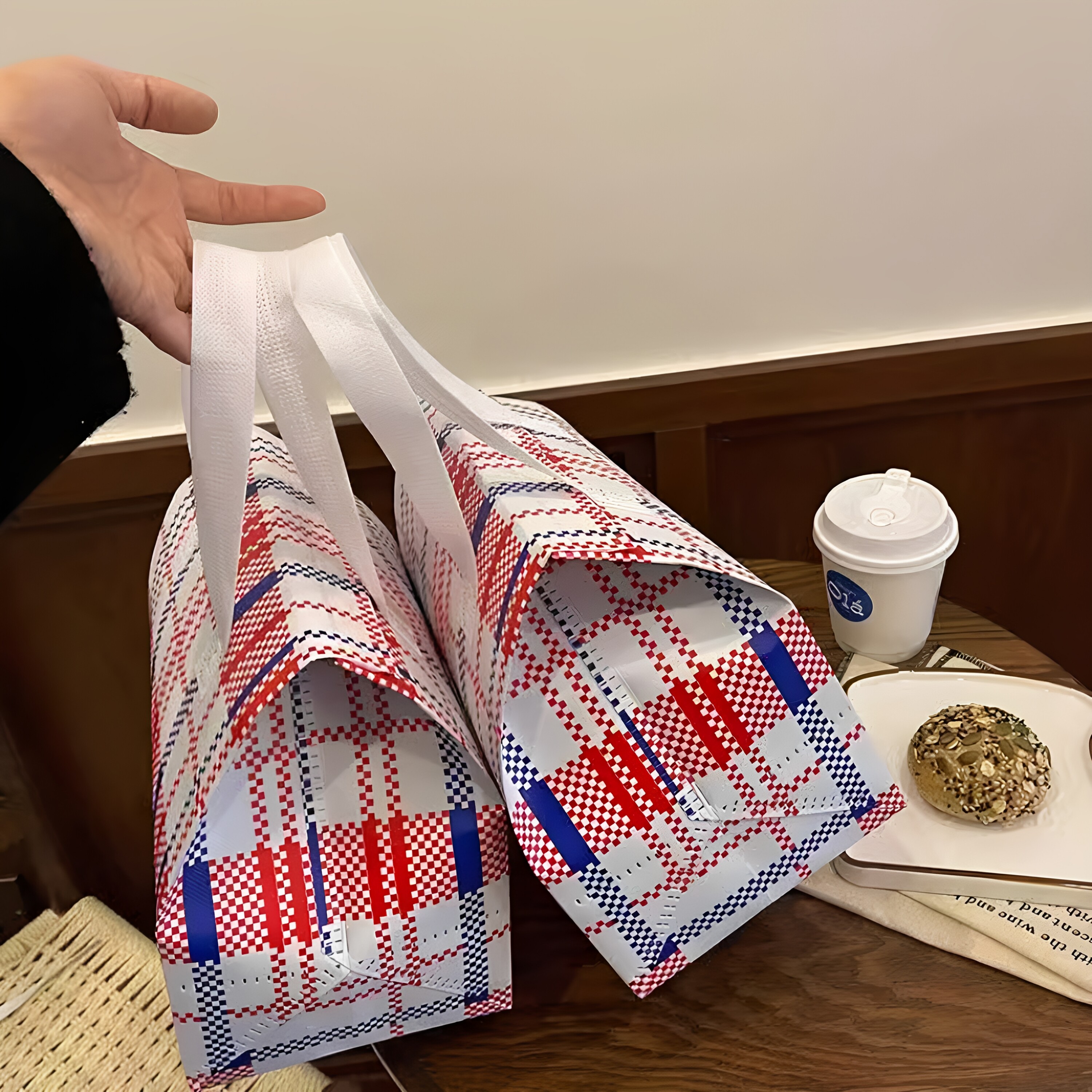 一次性外卖铝膜无纺布手提包装咖啡奶茶保温袋商用打包袋批发袋子