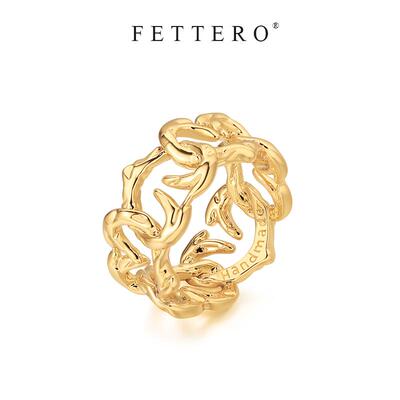 fettero铜合金4角花瓣戒指