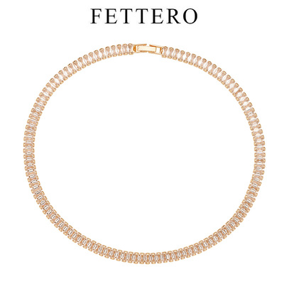 直播专享 fettero 【一排T锆颈链】锁骨链欧美轻奢小众气质时尚女