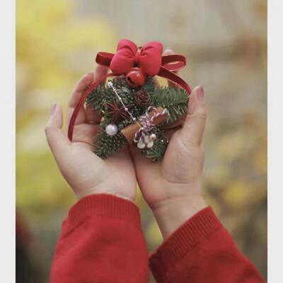 ins圣诞装饰圣诞树松诺贝松干花挂件挂饰车挂仿真节日氛围道具迷