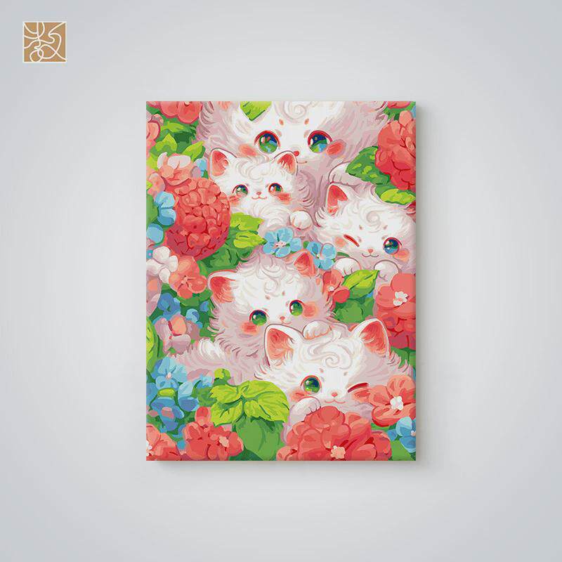 diy数字油画卡通油画生日礼品手绘填色亲子兴趣培养摆件装饰画