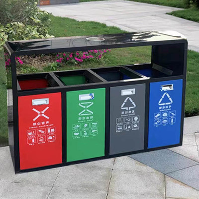 DH户外三四多分类垃圾桶干湿公共果皮桶公园物业街道景区环卫垃圾