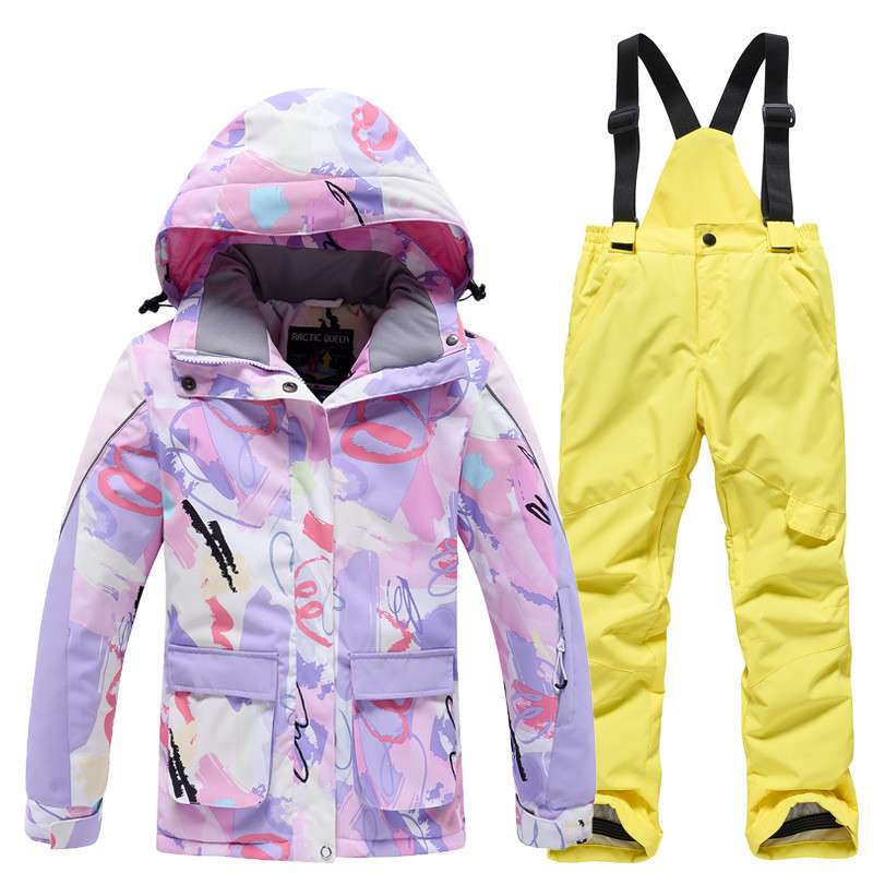 儿童滑雪服套装防风女童冬季户外男童防水保暖加厚滑雪衣裤套装