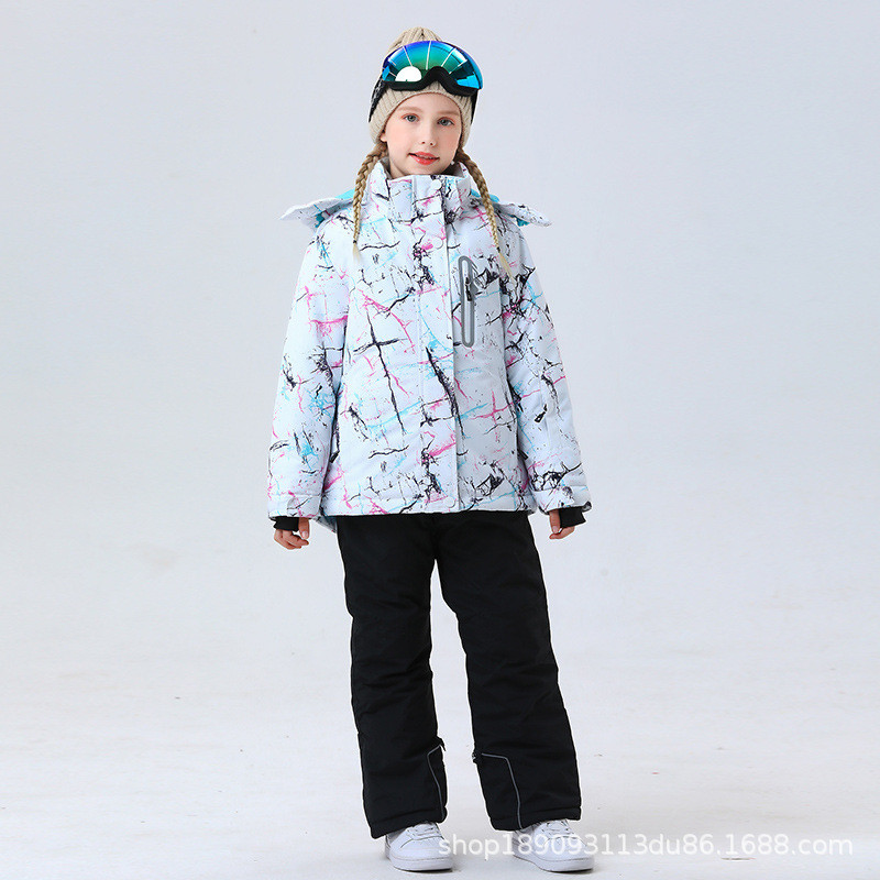 2024新款旅游滑雪服男女童小中大童东北雪乡儿童滑雪专业套装全套