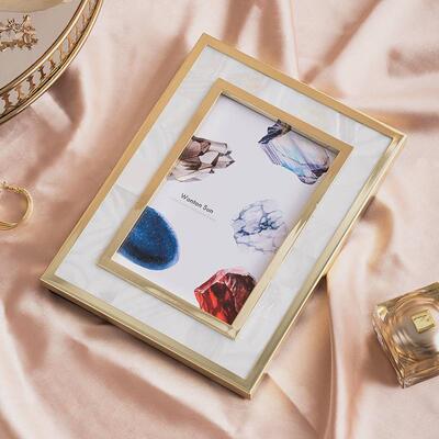 珠母层贝壳相框摆台高级感8寸6寸7寸10寸3寸轻奢简约洗照片