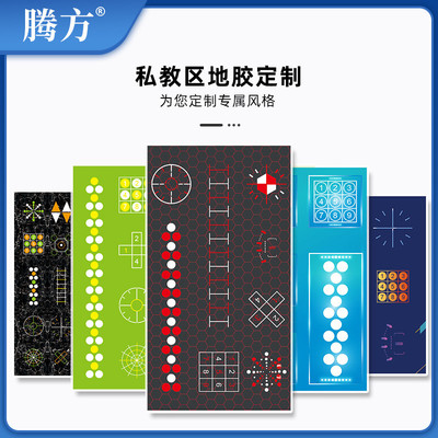 厂家定3d打印地胶健身房360私教区pvc塑胶地板胶图案厚度可生产