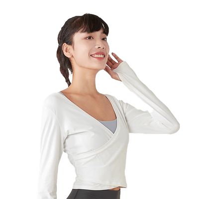 Esqua Athleisure 高级感瑜伽服轻薄普拉提长袖交叉腰运动上衣
