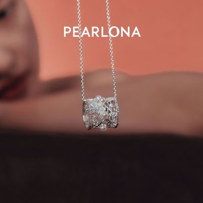 PEARLONA磐石云松-祥云蕾丝巴洛克珍珠银路路通吊坠