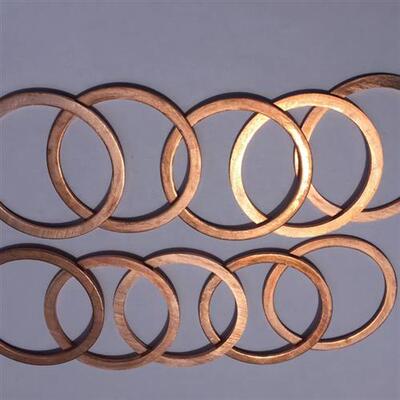 厂家现货紫铜垫片厚3mm铜介子T2M6M8M10M12M14M16M18M20M22M28M30