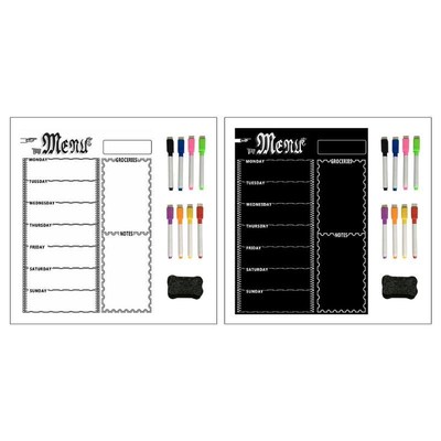Magnetic Refrigerator Chalkboard,Weekly Menu, Meal Planner,G