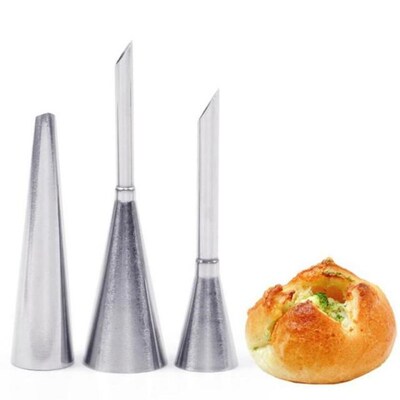 3pcs/set Puff Cream Icing Piping Nozzles Stainless Steel Cup