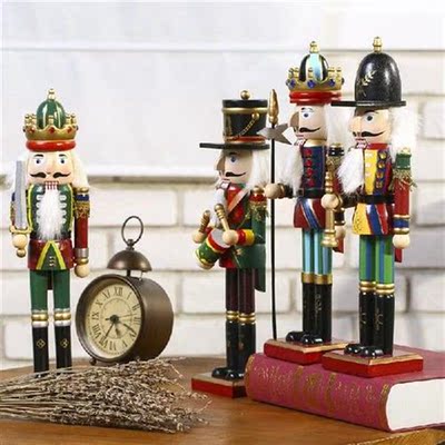 4Pcs Christmas Wooden Nutcracker Soldier Ornaments