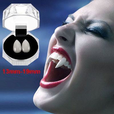 2pcs Halloween Vampire Teeth Fangs Dentures Cosplay False Te
