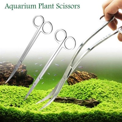 Straight Curved Tweezer Scissor For  Aquotic Tank Plant Stai