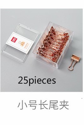 72/25/160/box Rose Gold Metal Clip Large-headed Binder Clips
