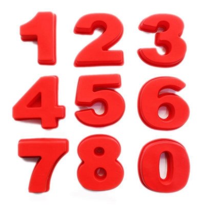 Goldbaking 9 Pieces Whole Set Large Silicone Number Mold Num
