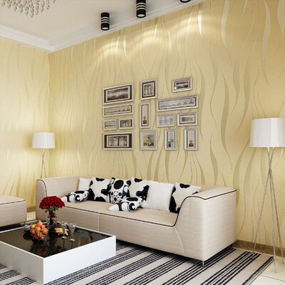 High Quality Modern Simple Non-woven Flocking Wallpaper 3D S
