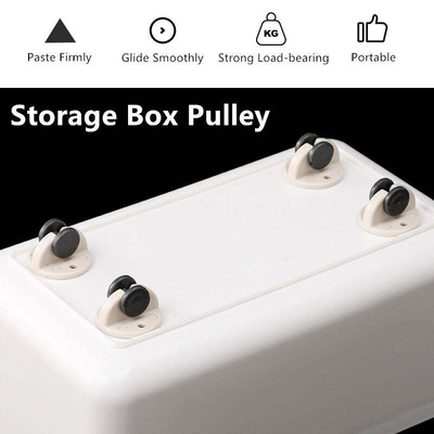 5x4pcs Storage Box Bottom Rollers Perforationfree Silen