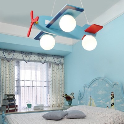 LED Chandelier  Airplane Model Lamp Children's Room Chan
