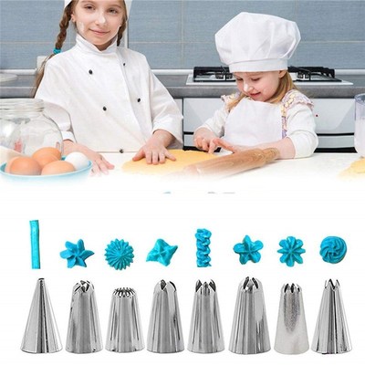 16PCS Silicone Icing Piping Bag Cream Pastry Bag Cooking Fon