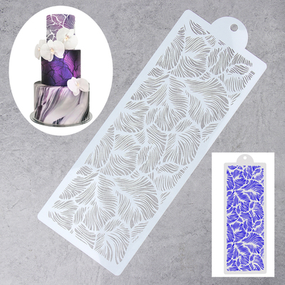 Peacock Feather Lace Stencil Wedding Cake Design Plastic Tem