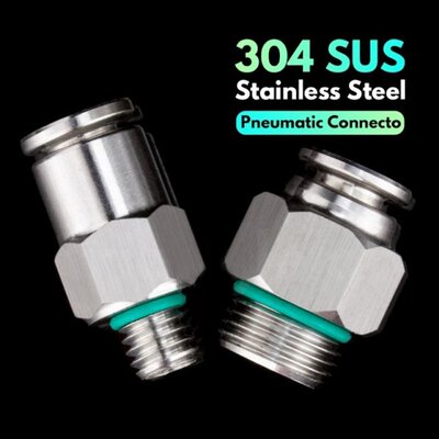 304 SUS stainless steel full metal Pneumatic Connecter Fitti