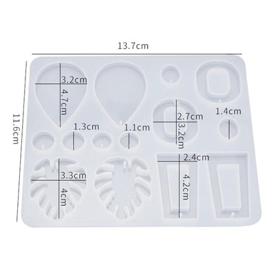 DIY Crystal Epoxy Mold Resin Earring Pendant Mold Casting Si