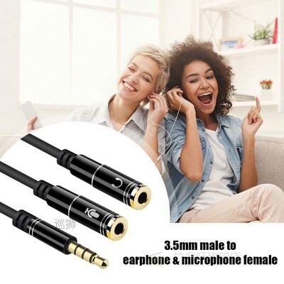 3.5mm Audio Cable Microphone AUX Y Splitter Adapter Headphon