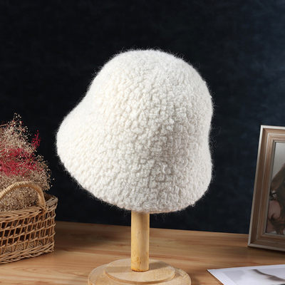 2021 NEW women's winter Bucket hat Felt Lamb wool fo