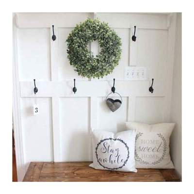 Artificial Green Leaves Wreath - 17.5 Inch Front Door Wreath