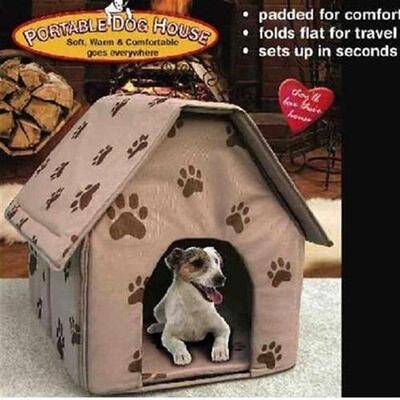 Portable Detachable Small Dog House Latter Cute Paw Print