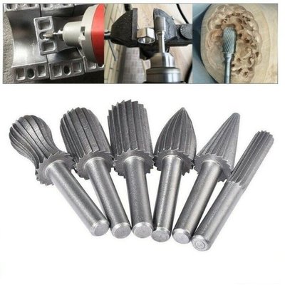 6Pcs/Set Engraving Bit Milling Cutter Wood Burrs Rotary Set