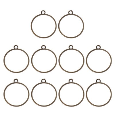 10Pcs Assorted Geometric Hollow Pressed Flower Frame Pendant