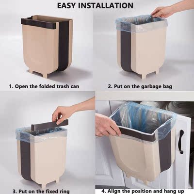 1PCS Cabinet Door Hanging Trash Can Wall-mounted Waste Garba