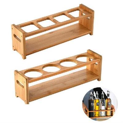 Kitchen Helper Bamboo Wood Shelf Round Square Wooden Oil