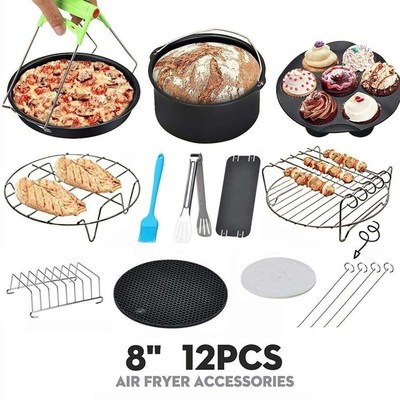 12 Pcs/Set 8 Inches Air Fryer Accessories Fit For 3.7QT-8QT