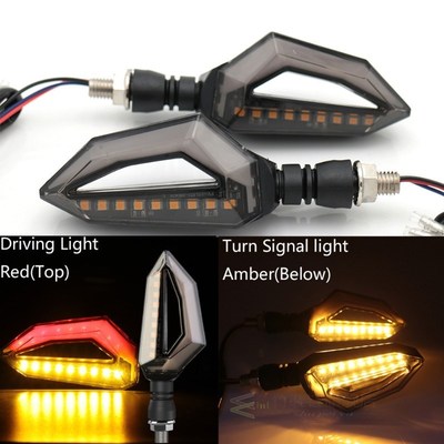 Universal Motorcycle 12 LED Turn Signal Lights Blinker Front