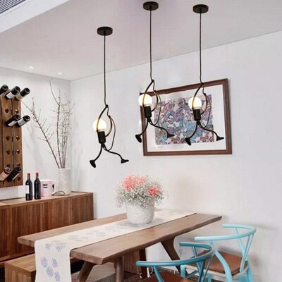 Nordic Iron Art Dolls Pendant Lighting Creative Individual D