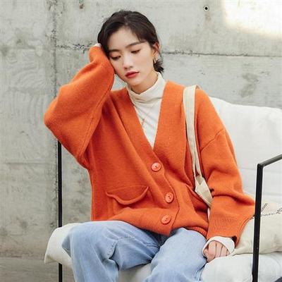 2021 autumn and winter new Korean loose sweater coat women