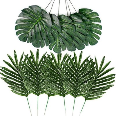 Artificial Plant Palm Tropical Plant Leaves Hawaiian Party